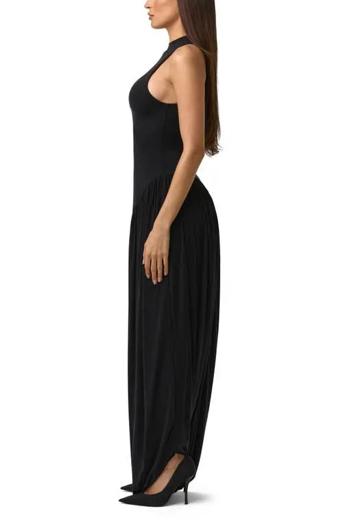 Naked Wardrobe Sleeveless Mock Neck Maxi Dress