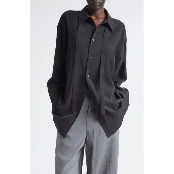 LEMAIRE Silk Blend Tie Button-up Shirt