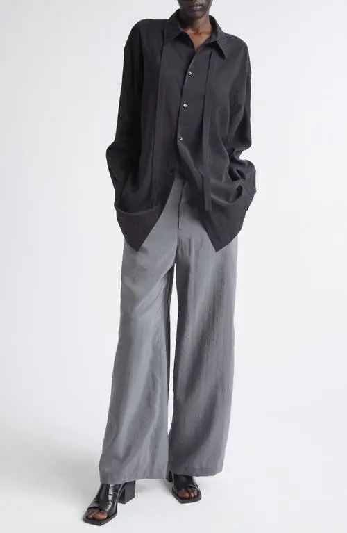 LEMAIRE Silk Blend Tie Button-up Shirt