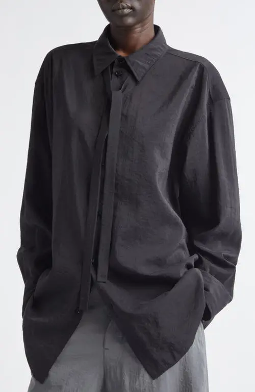 LEMAIRE Silk Blend Tie Button-up Shirt