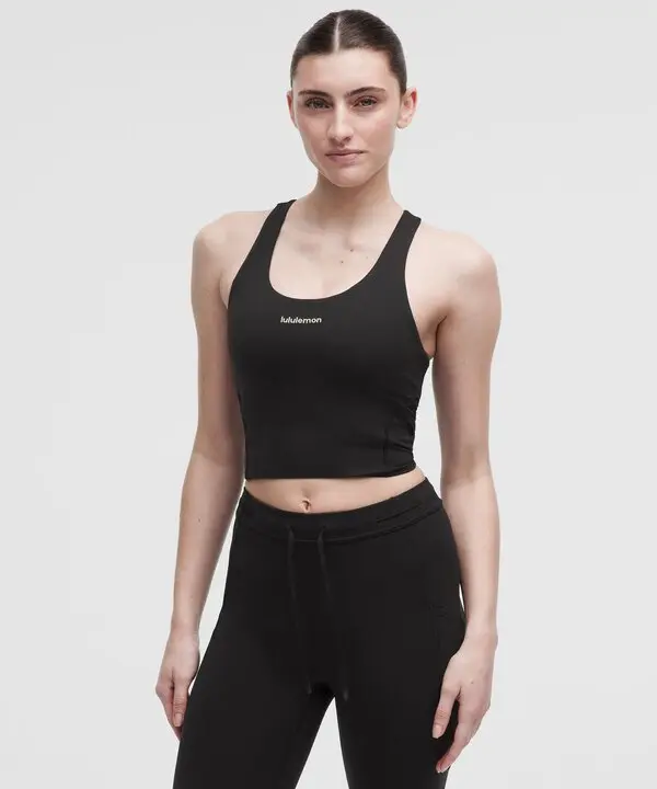 Lululemon Fast And Free Drop-in Pocket Tank Top - Black/light Ivory