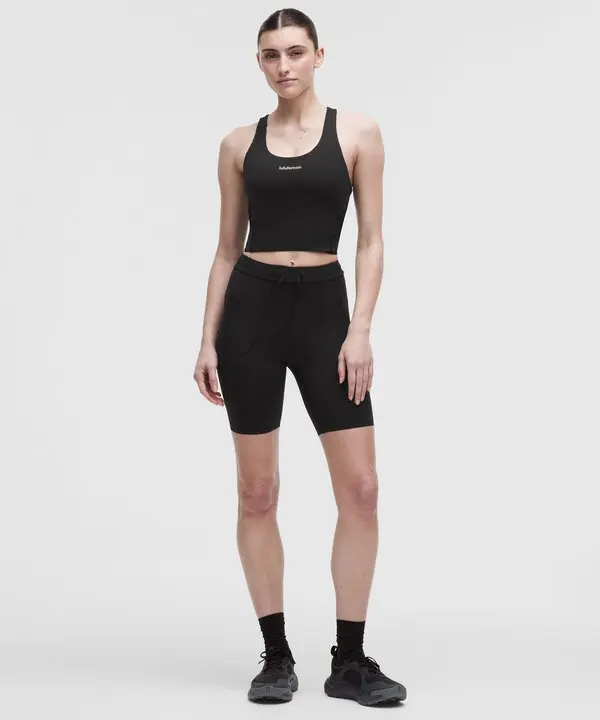 Lululemon Fast And Free Drop-in Pocket Tank Top - Black/light Ivory