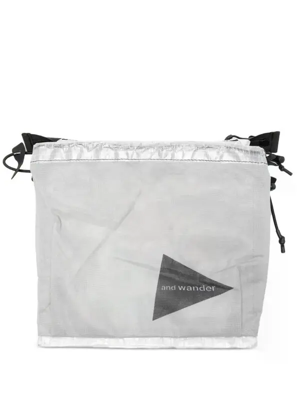 AND WANDER Logo-print Shoulder Bag - Silver