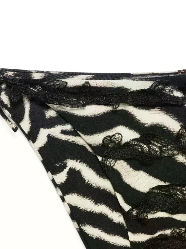 Ermanno Scervino Zebra-print Lace-detail Bikini