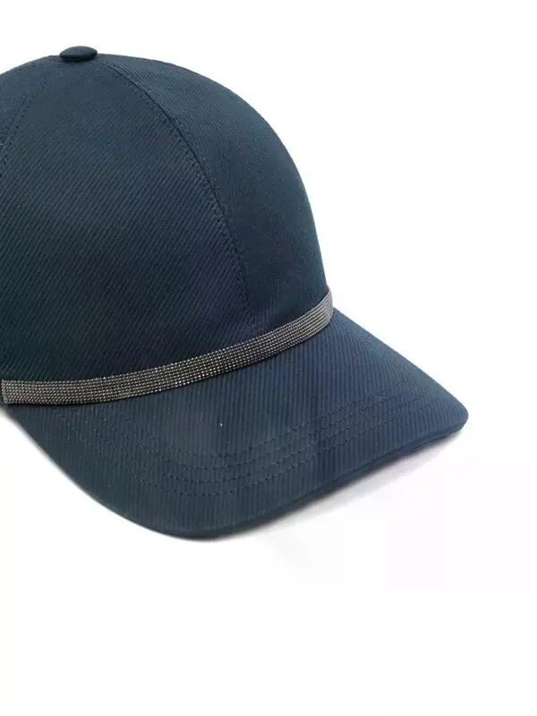 Brunello Cucinelli Monili Embellished Baseball Cap - Blue