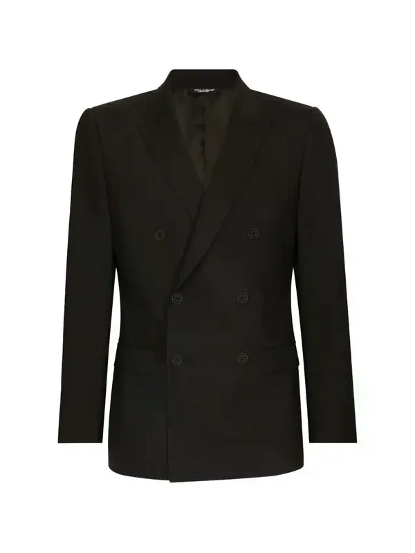Dolce & Gabbana Double-breasted Stretch Wool Martini-fit Suit - Black