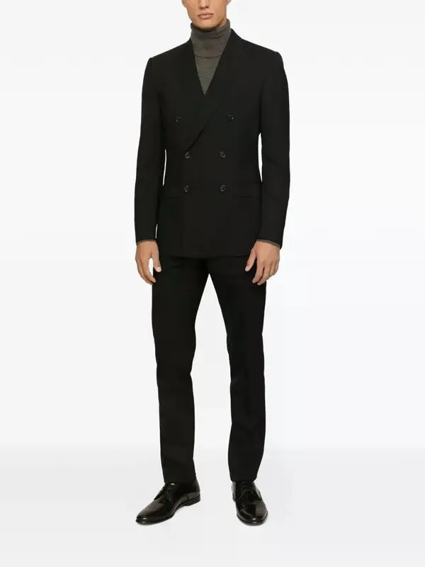 Dolce & Gabbana Double-breasted Stretch Wool Martini-fit Suit - Black