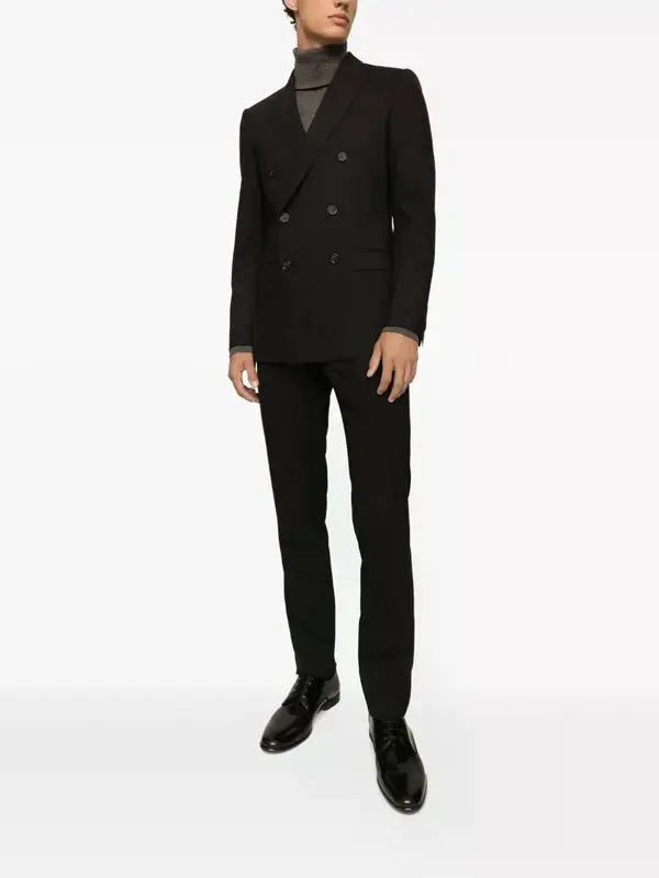 Dolce & Gabbana Double-breasted Stretch Wool Martini-fit Suit - Black