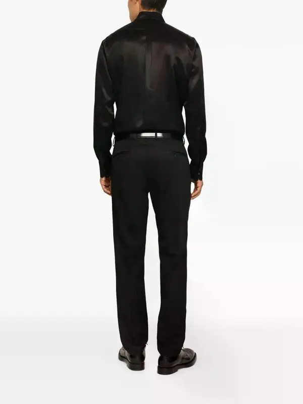 Dolce & Gabbana Silk Satin Martini-fit Shirt - Black