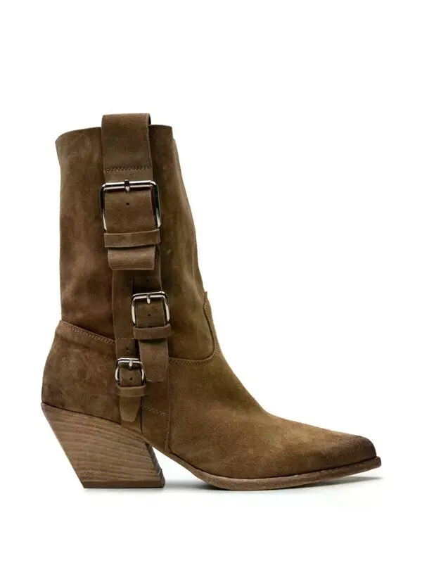 CHUCKIES Buckle-strap Suede Boots