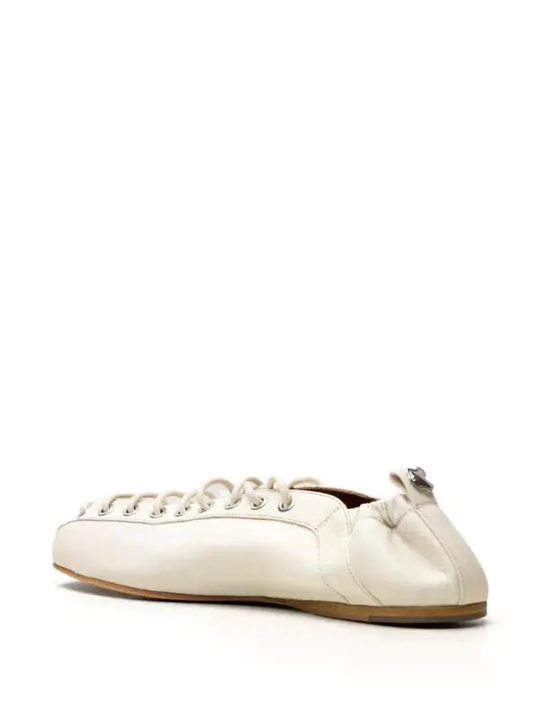 CHUCKIES Lace-up Ballet Flats - Neutrals