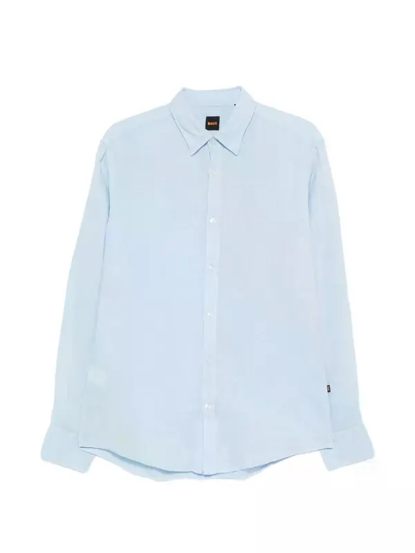 BOSS Logo-embroidered Shirt - Blue