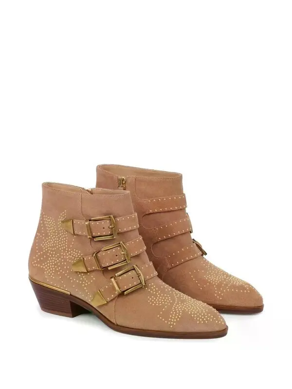 Chloé Susan Studded Ankle Boots - Neutrals