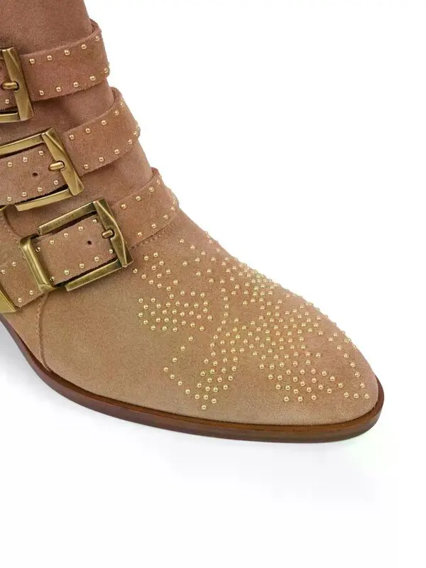 Chloé Susan Studded Ankle Boots - Neutrals