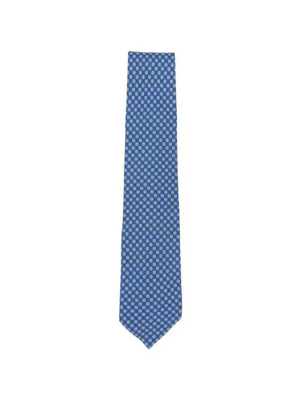 BARBA NAPOLI Floral-pattern Neck Tie - Blue