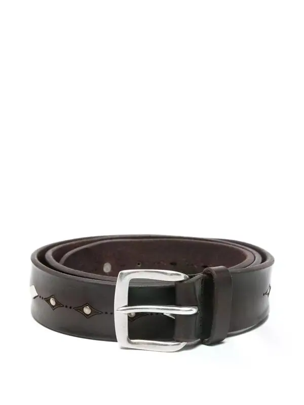 ORTIGNI Stud-embellished Cut-out Belt - Brown