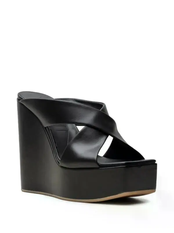 Vicini Crossover-strap Wedge Mules