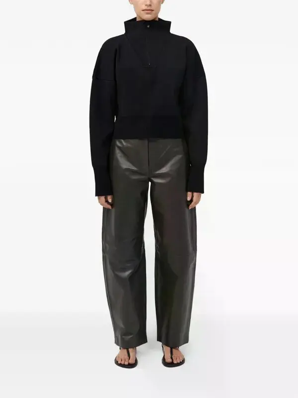 ST. AGNI Milano Quarter-zip Knit Sweater - Black