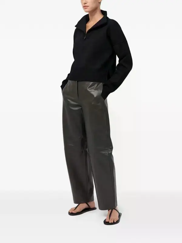 ST. AGNI Milano Quarter-zip Knit Sweater - Black