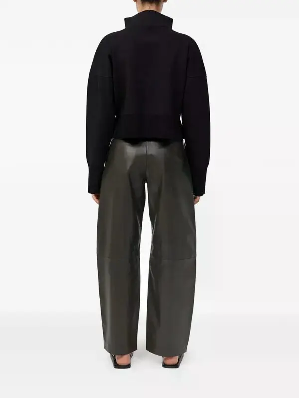 ST. AGNI Milano Quarter-zip Knit Sweater - Black
