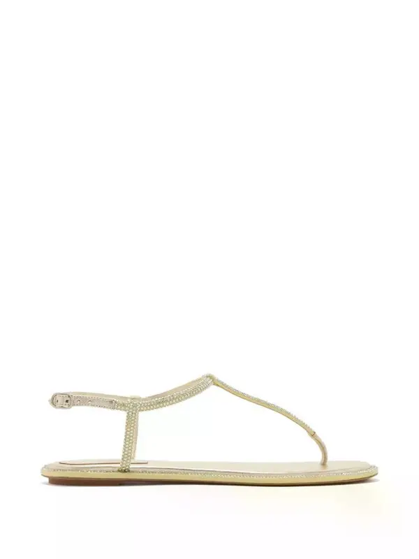 Rene Caovilla Diana Crystal-embellished Sandals - Gold