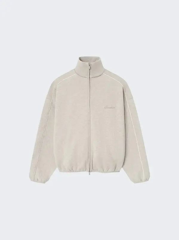 Fear Of God Modern Fit Fleece Track Jacket Heather Stone And Cloud White - Grey