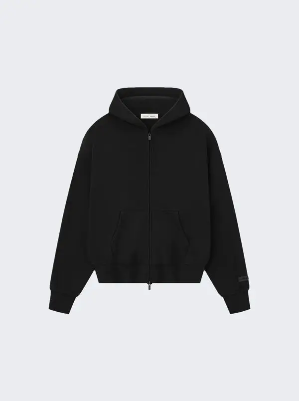 Fear Of God Classic Fit Fleece Zip Up Hoodie Jet - Black