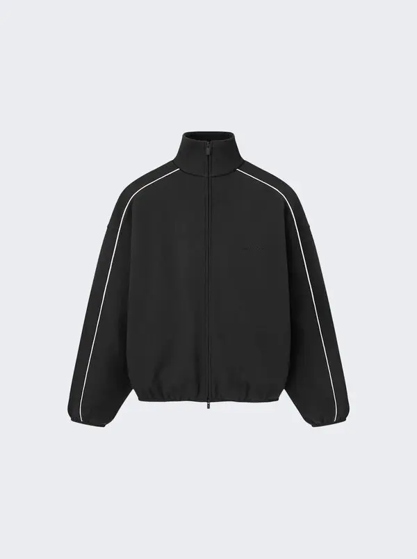 Fear Of God Modern Fit Fleece Track Jacket Jet And Cloud White - Black