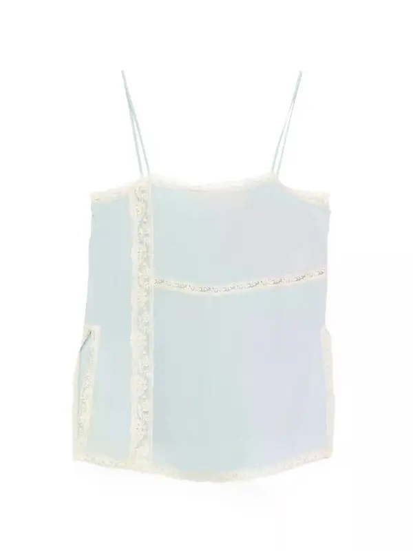 SEMICOUTURE Lace-trim Top - Blue