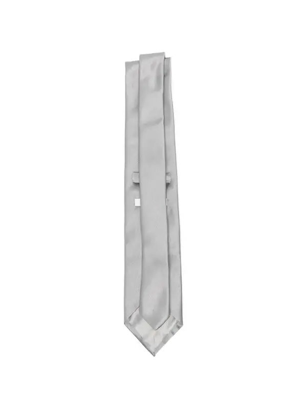 LARDINI Pointed-tip Neck Tie - Grey