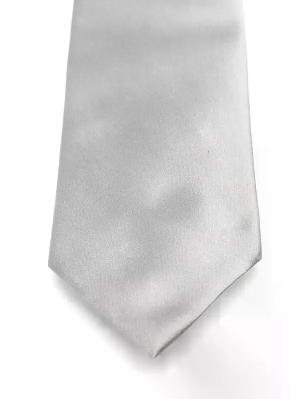 LARDINI Pointed-tip Neck Tie - Grey