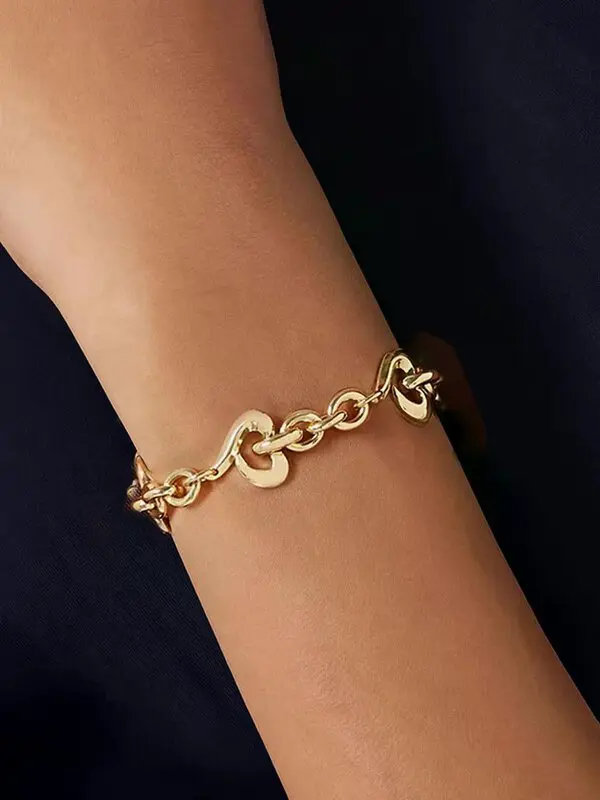YOJ Agape Heart Pearl Chain Bracelet