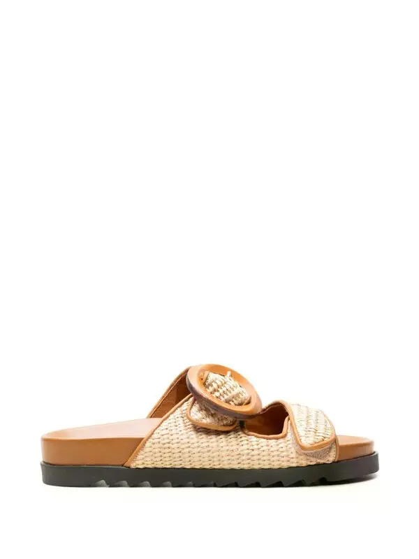 CHUCKIES Buckle-detail Woven Sandals - Neutrals
