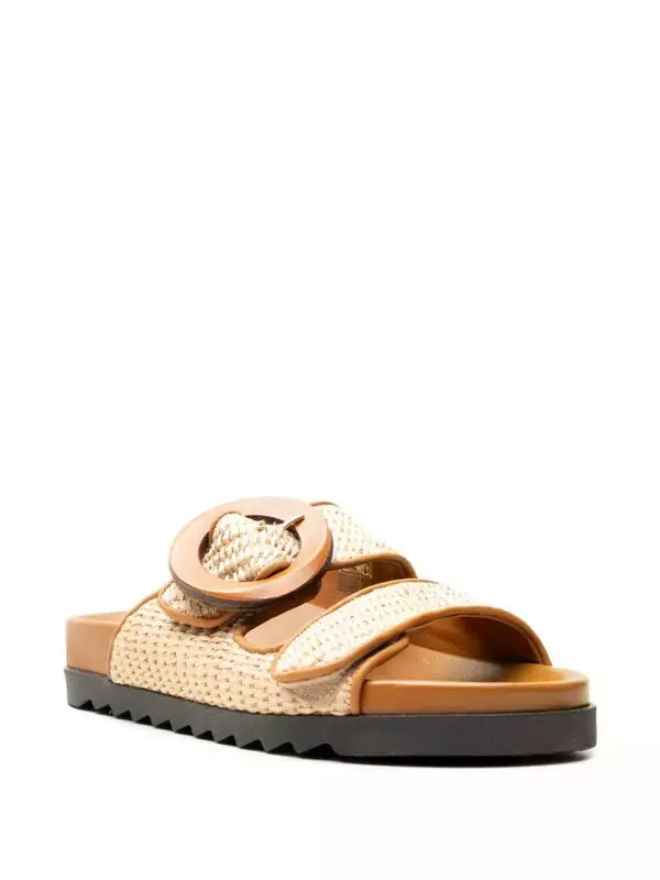 CHUCKIES Buckle-detail Woven Sandals - Neutrals