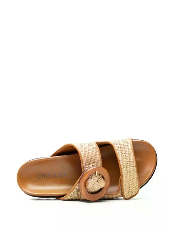 CHUCKIES Buckle-detail Woven Sandals - Neutrals