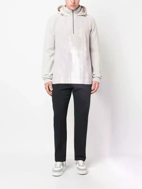 Herno Long-sleeve Hooded Wool Jumper