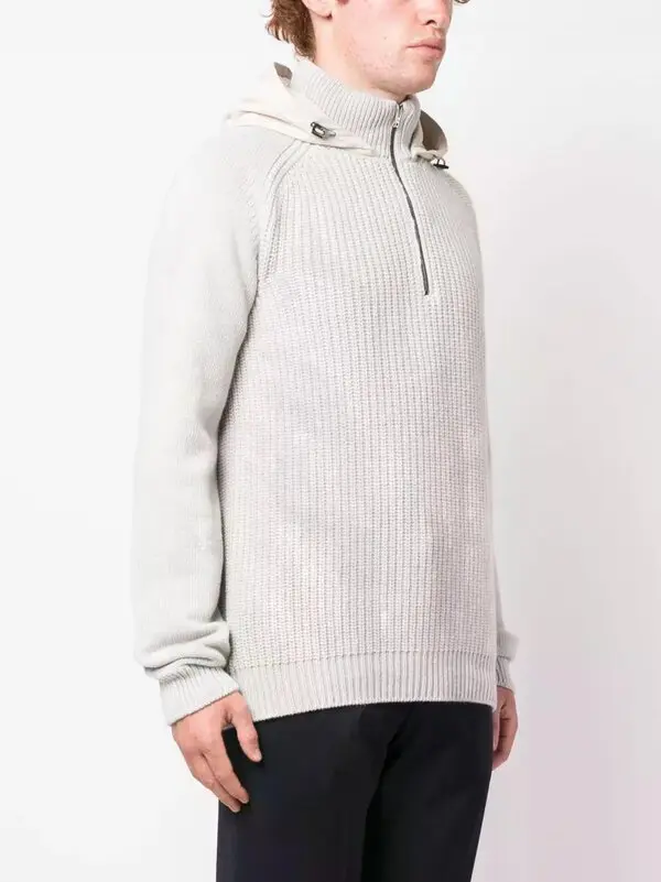 Herno Long-sleeve Hooded Wool Jumper