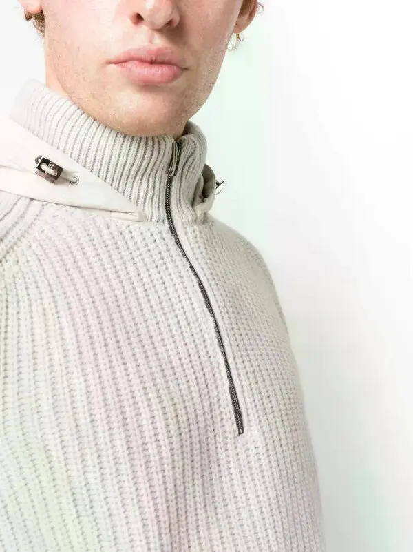 Herno Long-sleeve Hooded Wool Jumper