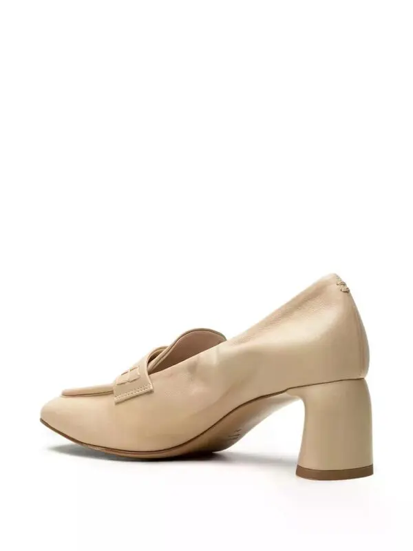 CHUCKIES Square-toe Leather Pumps - Neutrals
