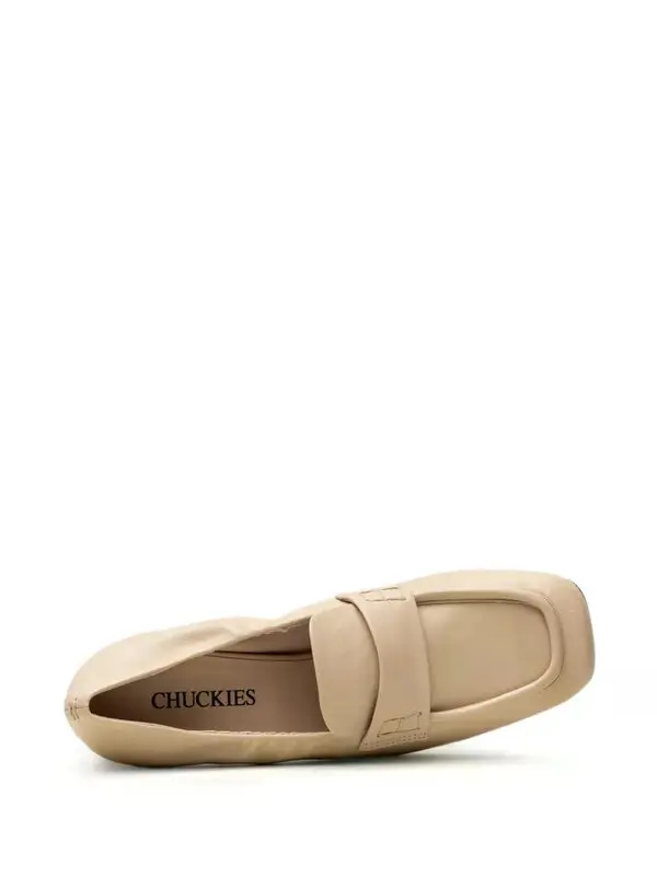 CHUCKIES Square-toe Leather Pumps - Neutrals