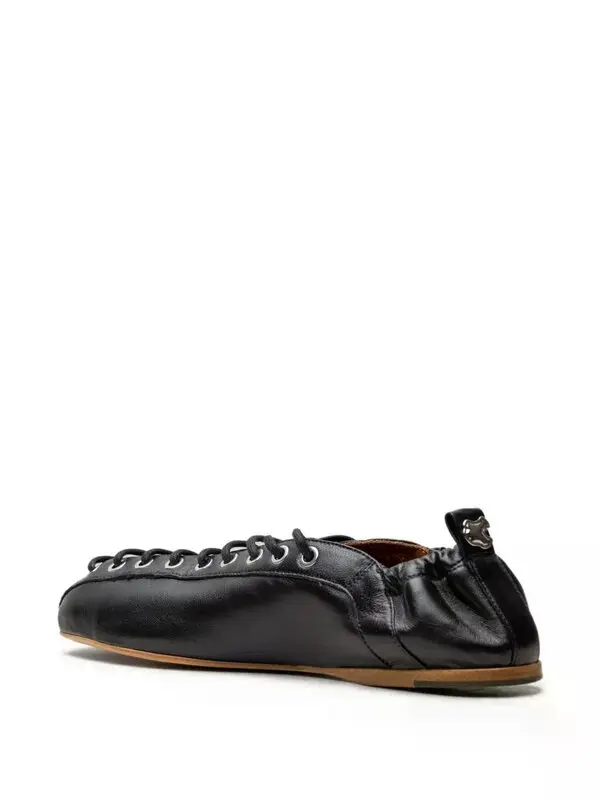 CHUCKIES Leather Ballet Flats - Black