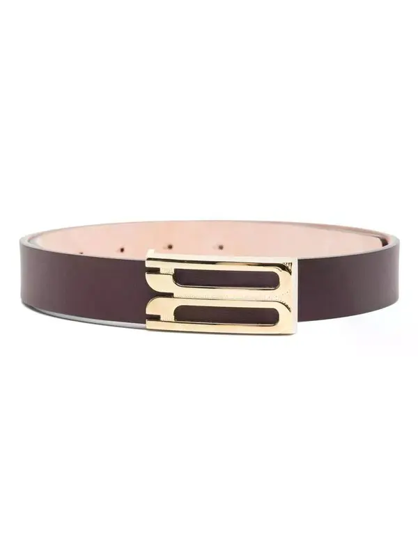 Victoria Beckham Logo-buckle Leather Belt - Red