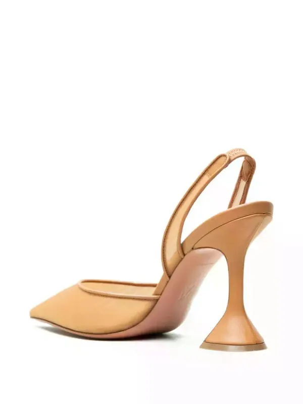 Amina Muaddi Holli Mesh Slingback Pumps - Neutrals
