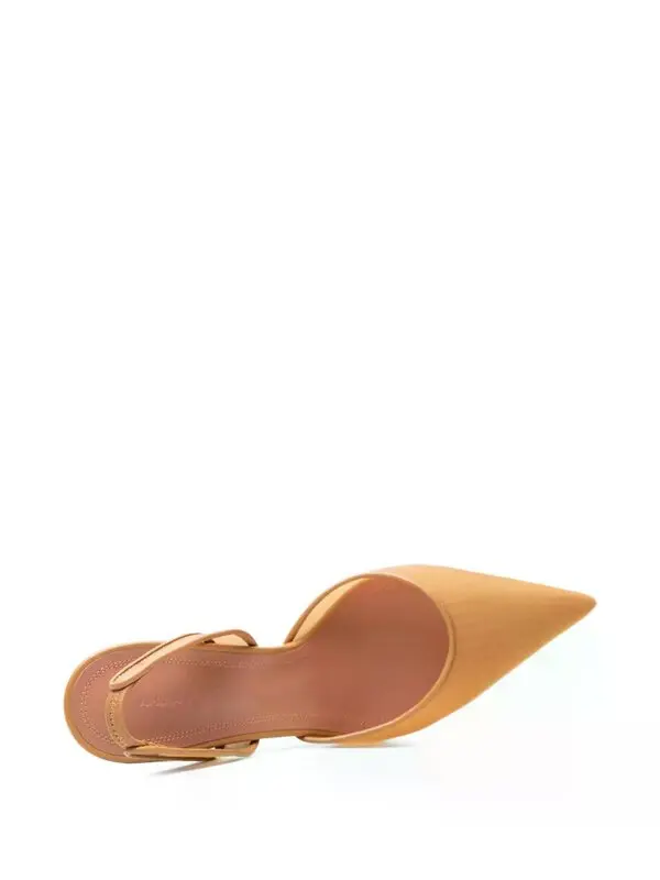 Amina Muaddi Holli Mesh Slingback Pumps - Neutrals