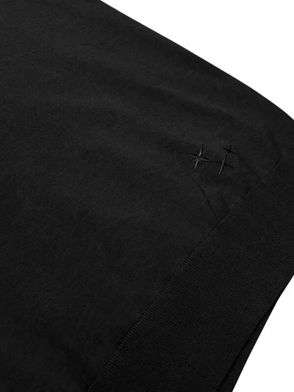 LANEUS Short-sleeve Knitted Polo Shirt - Black