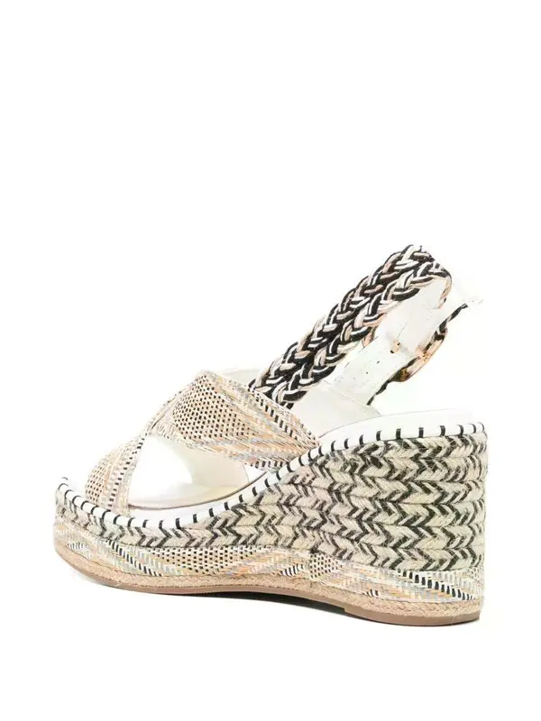 CAFÈNOIR Woven Crossover Espadrilles