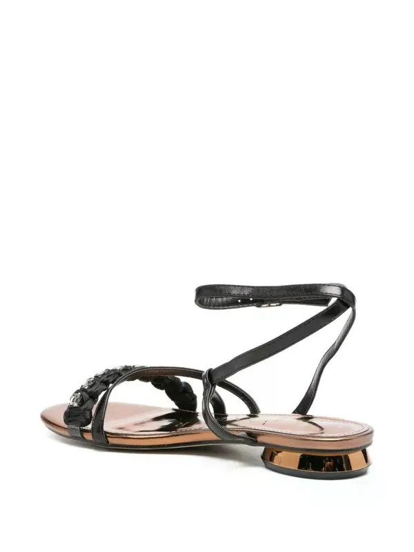 CAFÈNOIR Crystal-embellished Braided Detail Sandals