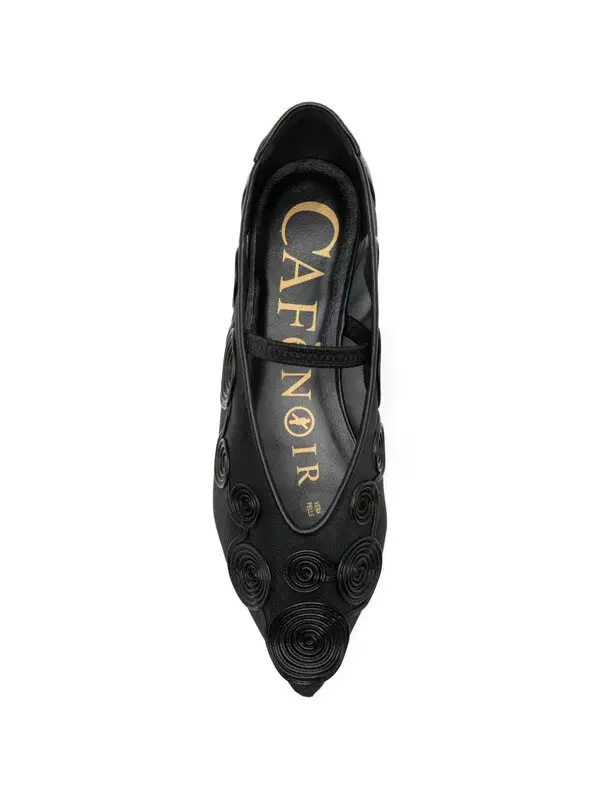 CAFÈNOIR Spiral-appliqué Ballet Flats