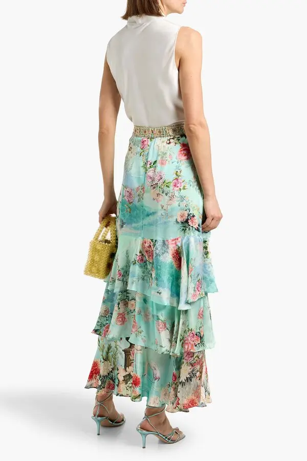 Camilla Floral-print Silk-satin Maxi Skirt