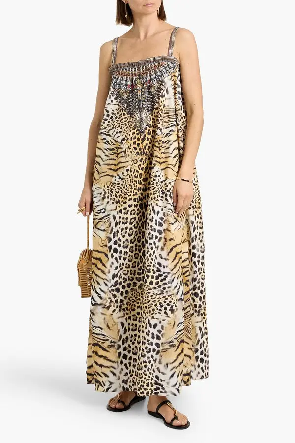 Camilla Crystal-embellished Leopard-print Maxi Dress